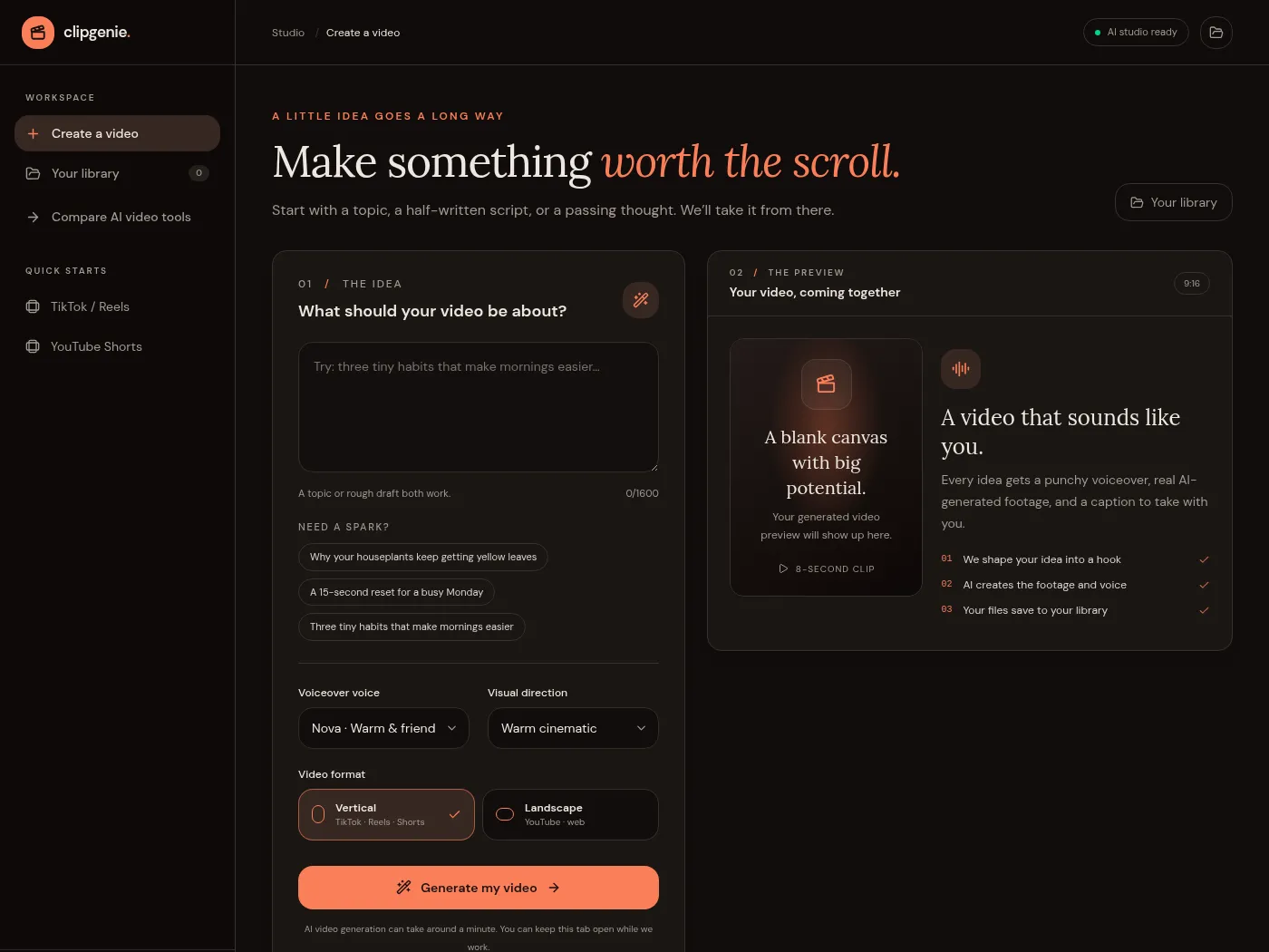 ClipGenie AI Studio
