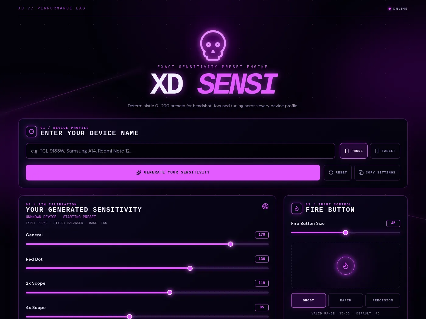 XD SENSI Generator