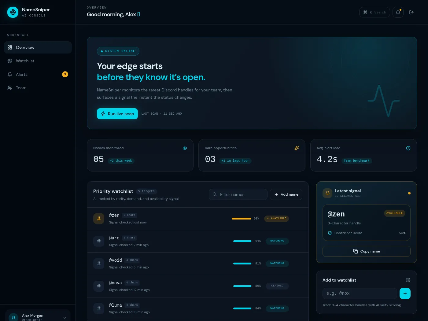 Discord NameSniper AI
