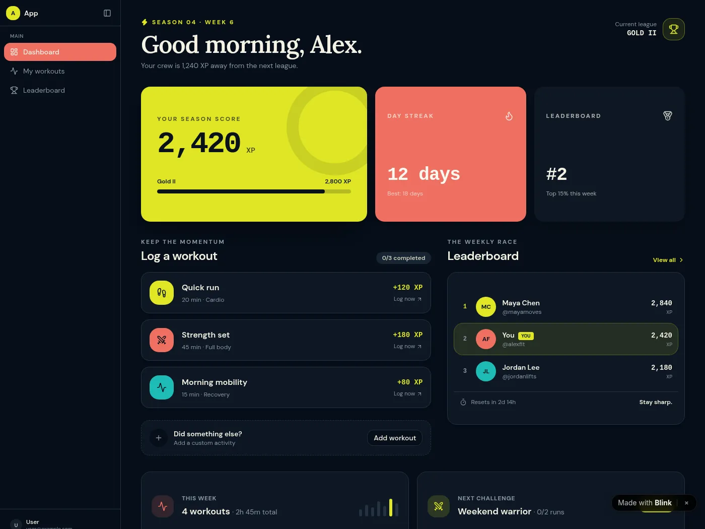 FitGame Leaderboard