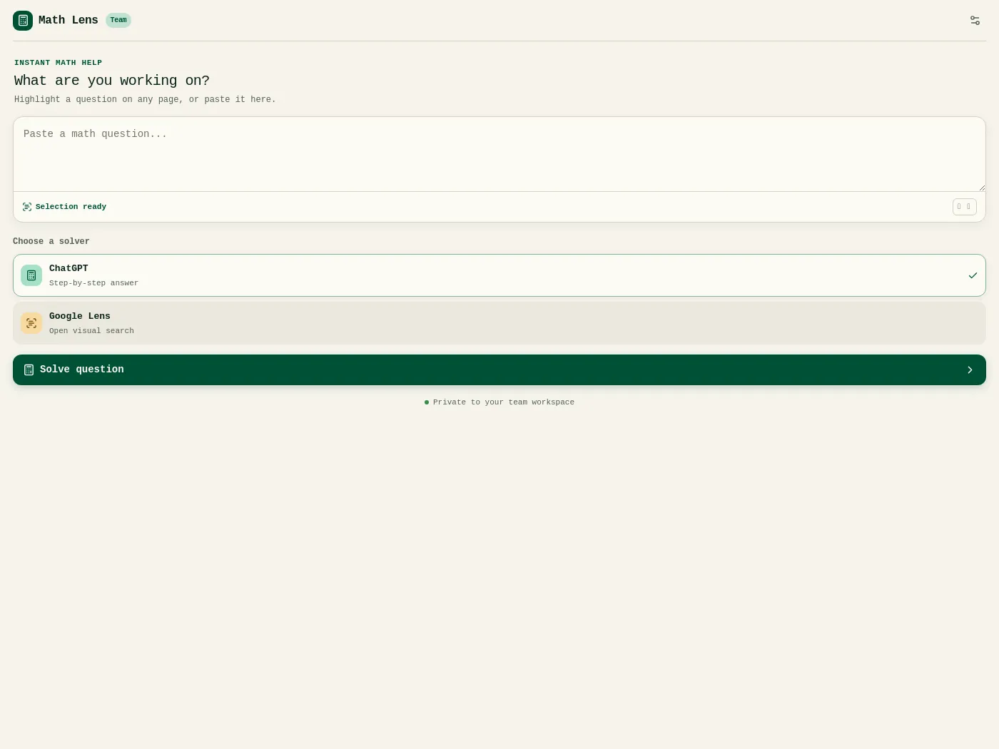 Math Lens Extension