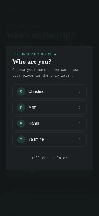 TripSplitr Minimal