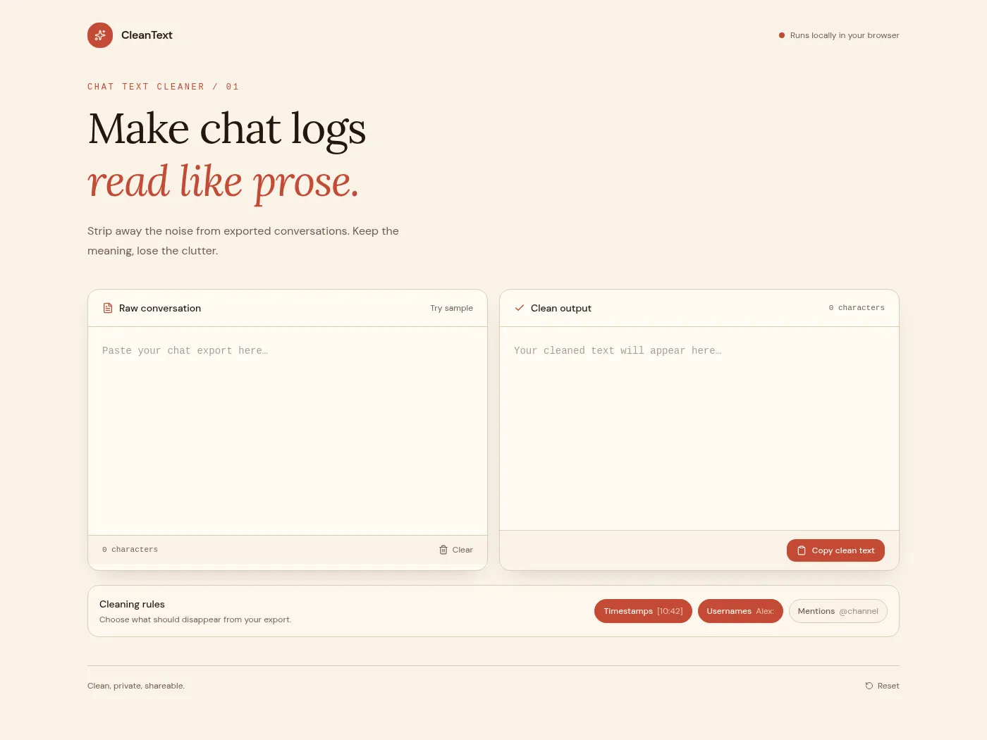 Chat Text Cleaner