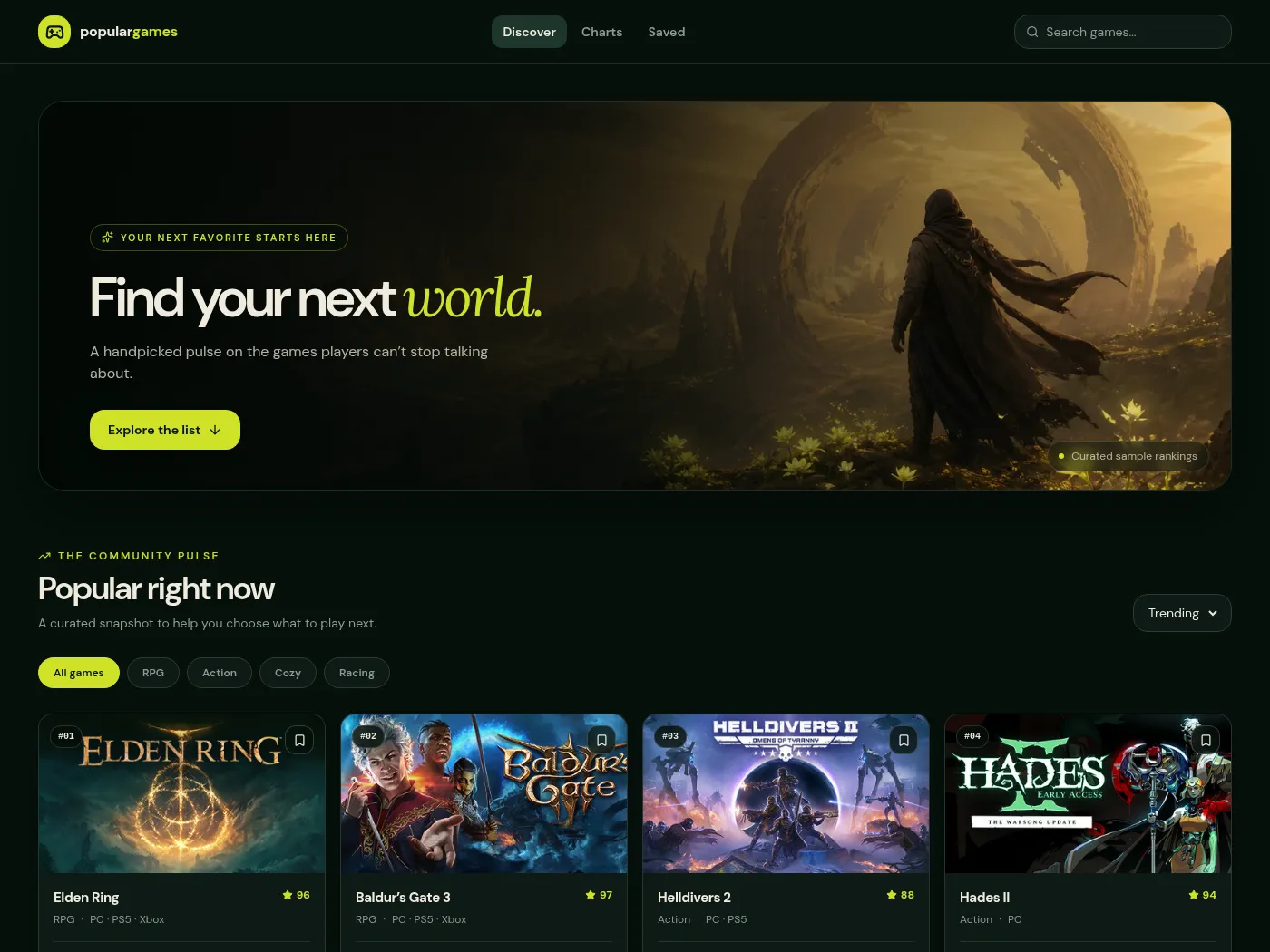 Popular Games Hub