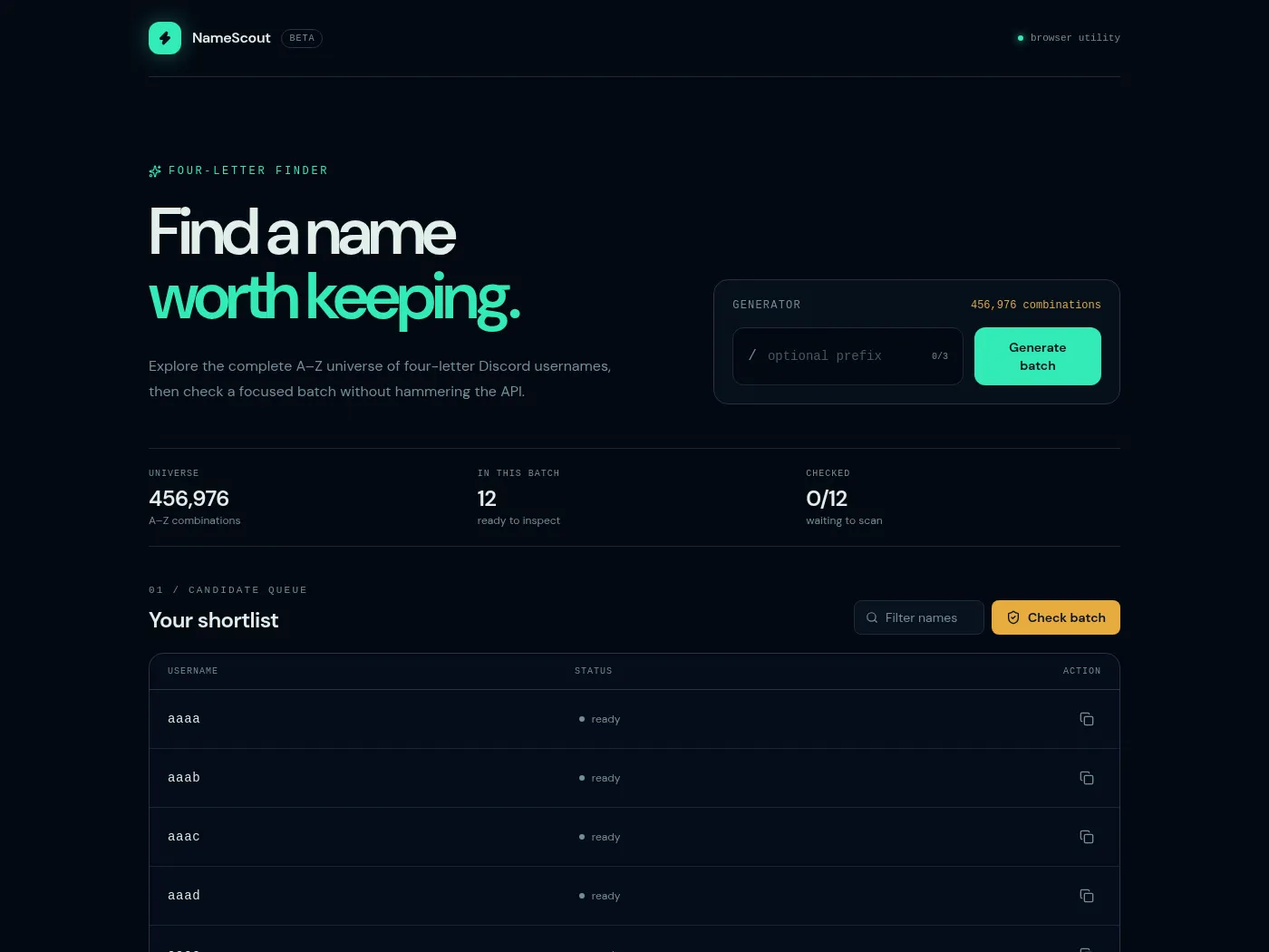 Discord Name Checker