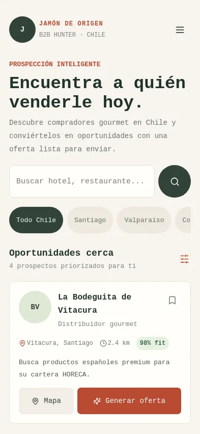 Jamon B2B Hunter App