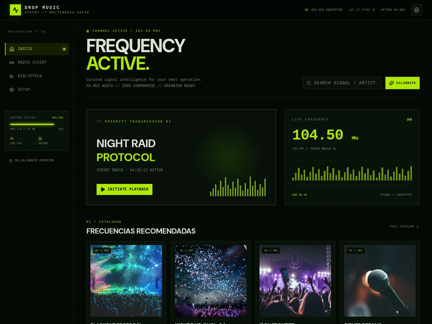 DROP MUSIC Tactical Player