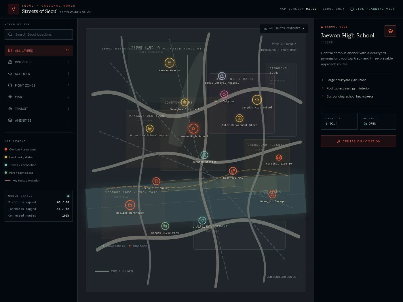 Seoul Streets Open World Map