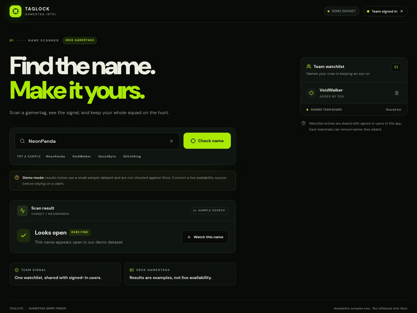 Gamertag Snipe Finder