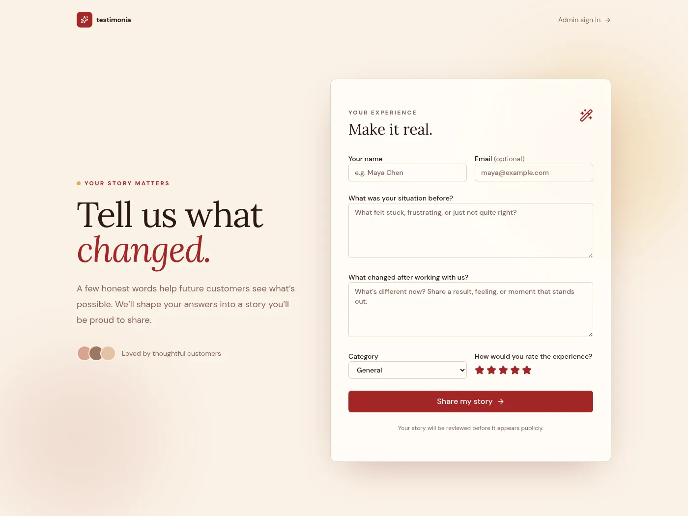 Testimonial AI Wall