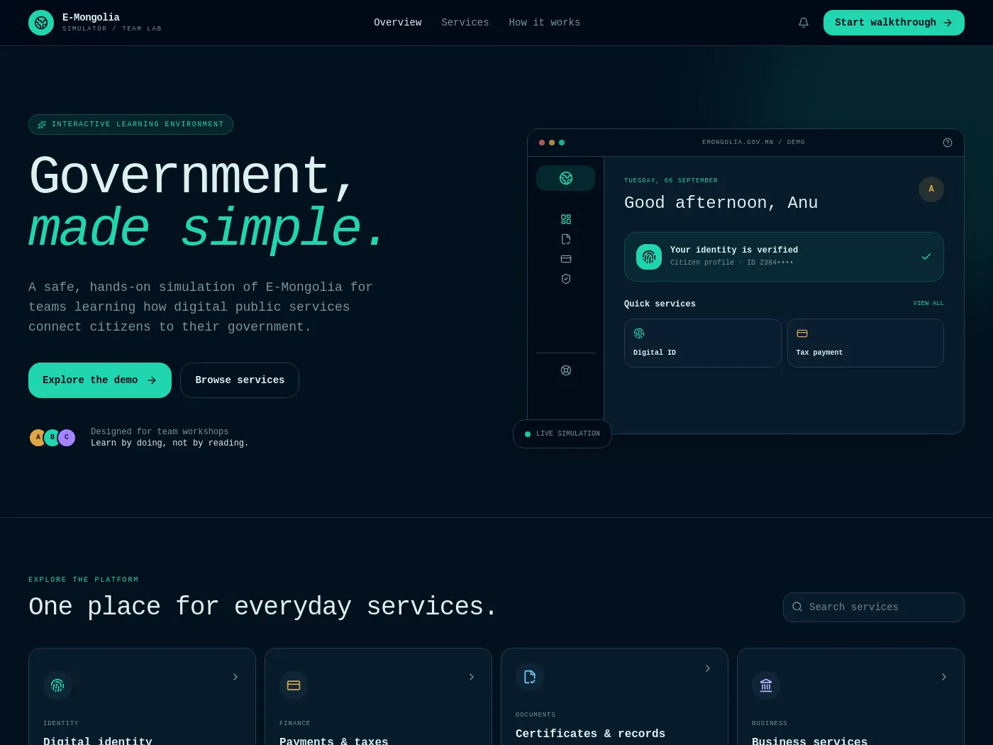 E-Gov Platform Simulator