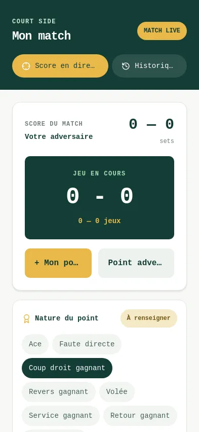 Tennis Match Scorer