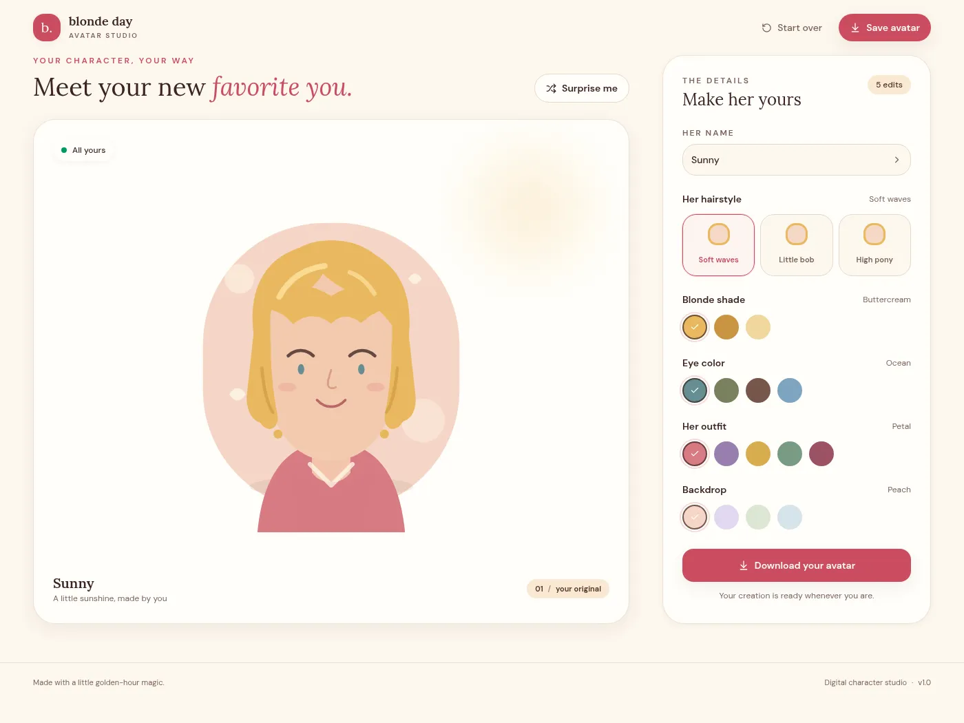 Blonde Avatar Maker