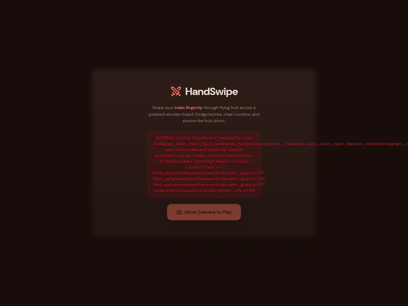 HandSwipe Fruit Ninja