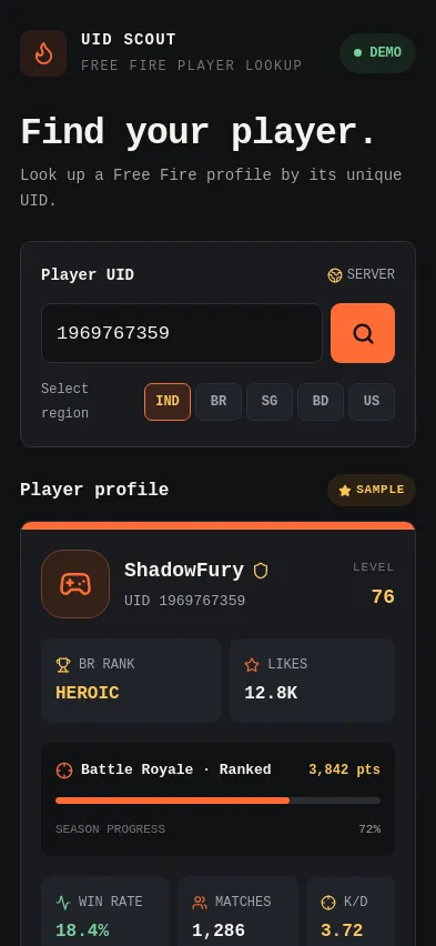 FreeFire UID Explorer