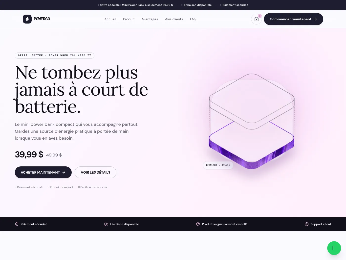 POWERGO E-Commerce Landing