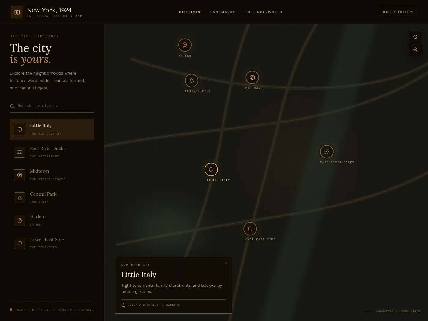 Mafia Era NY Map