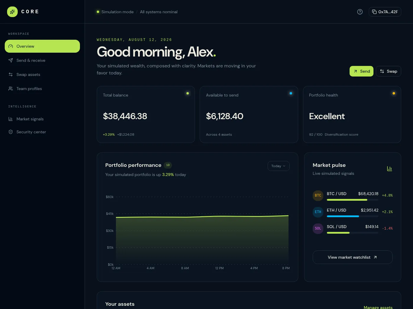 CORE Crypto Wallet Simulator
