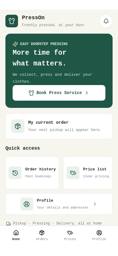 PressOn Customer App