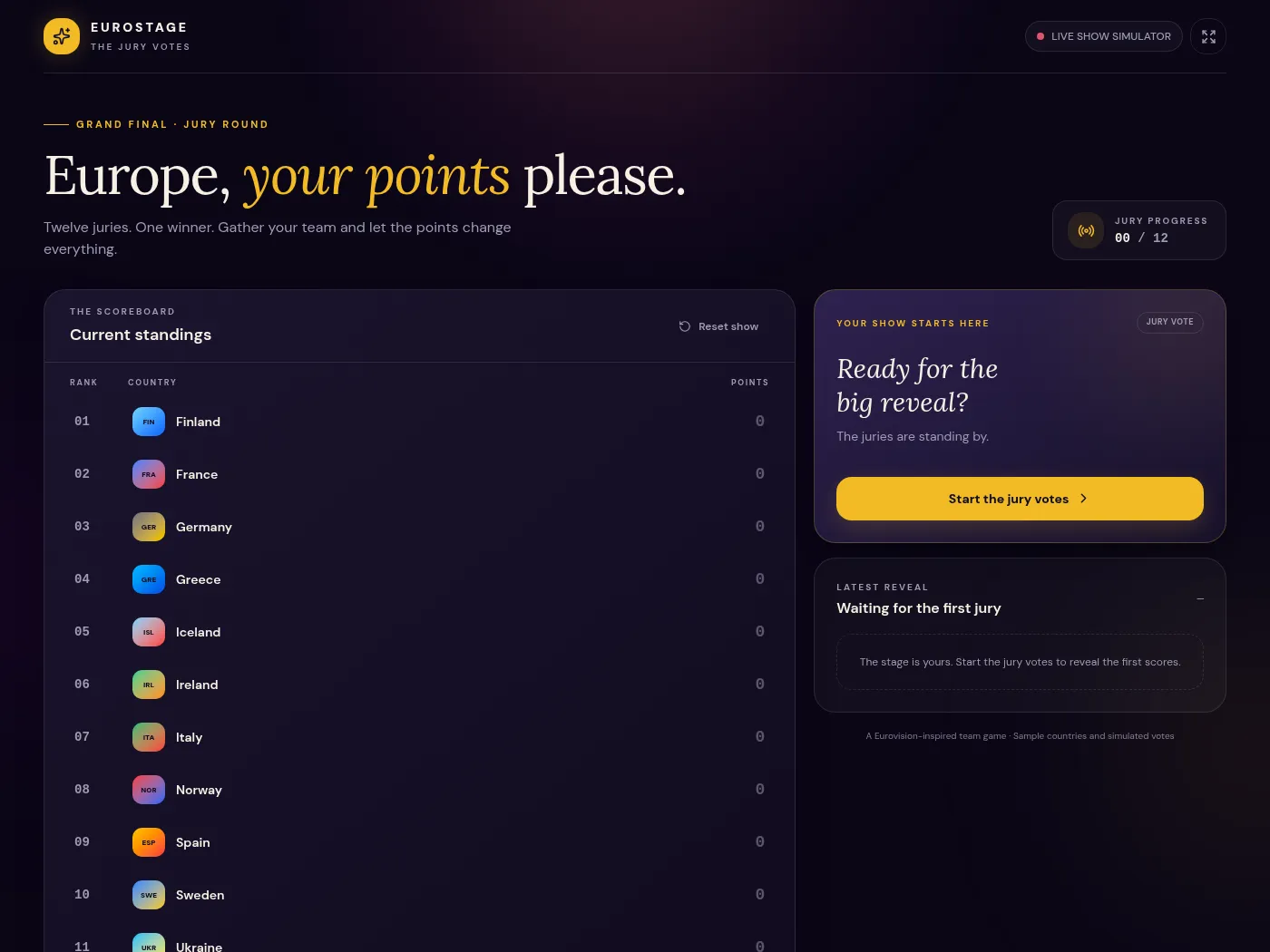 Eurovision Vote Simulator