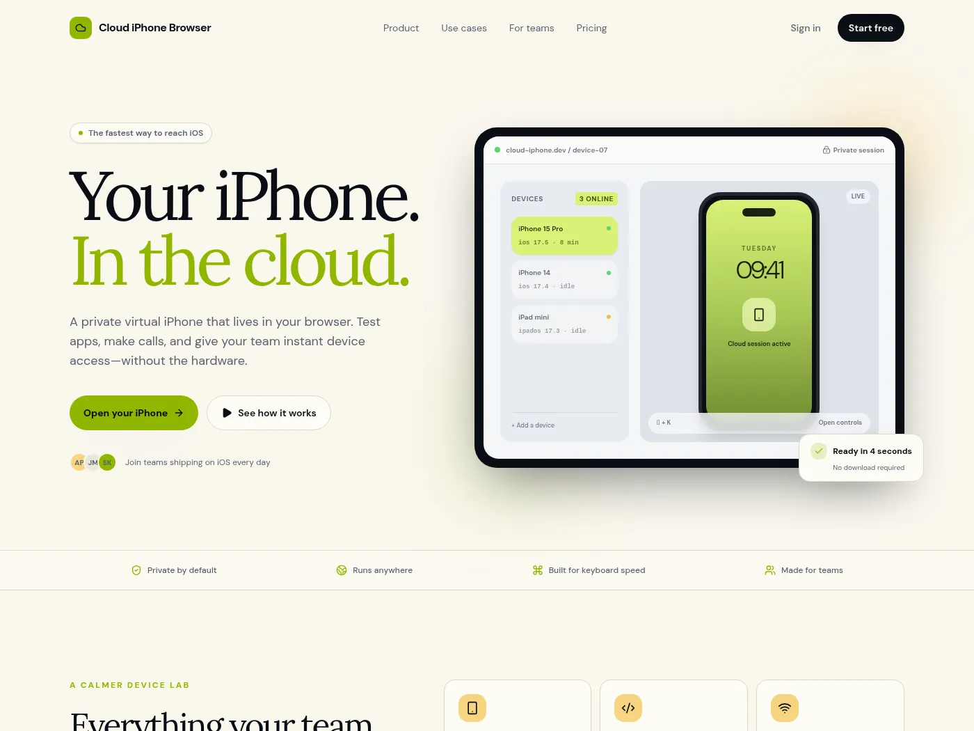 Cloud iPhone Browser