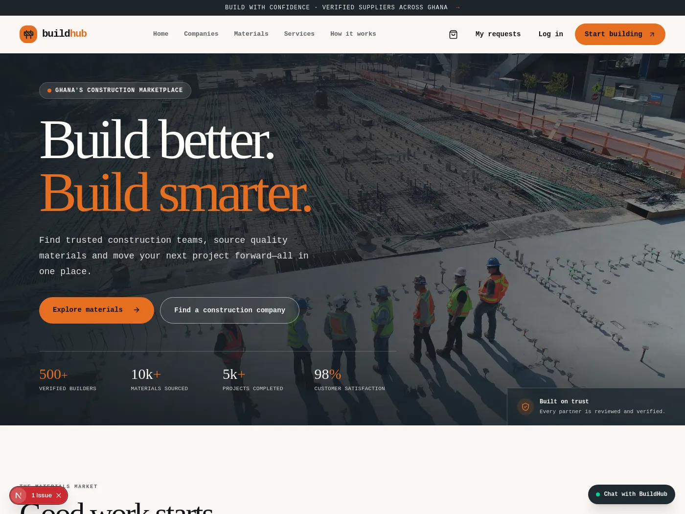 BuildHub Construction Marketplace