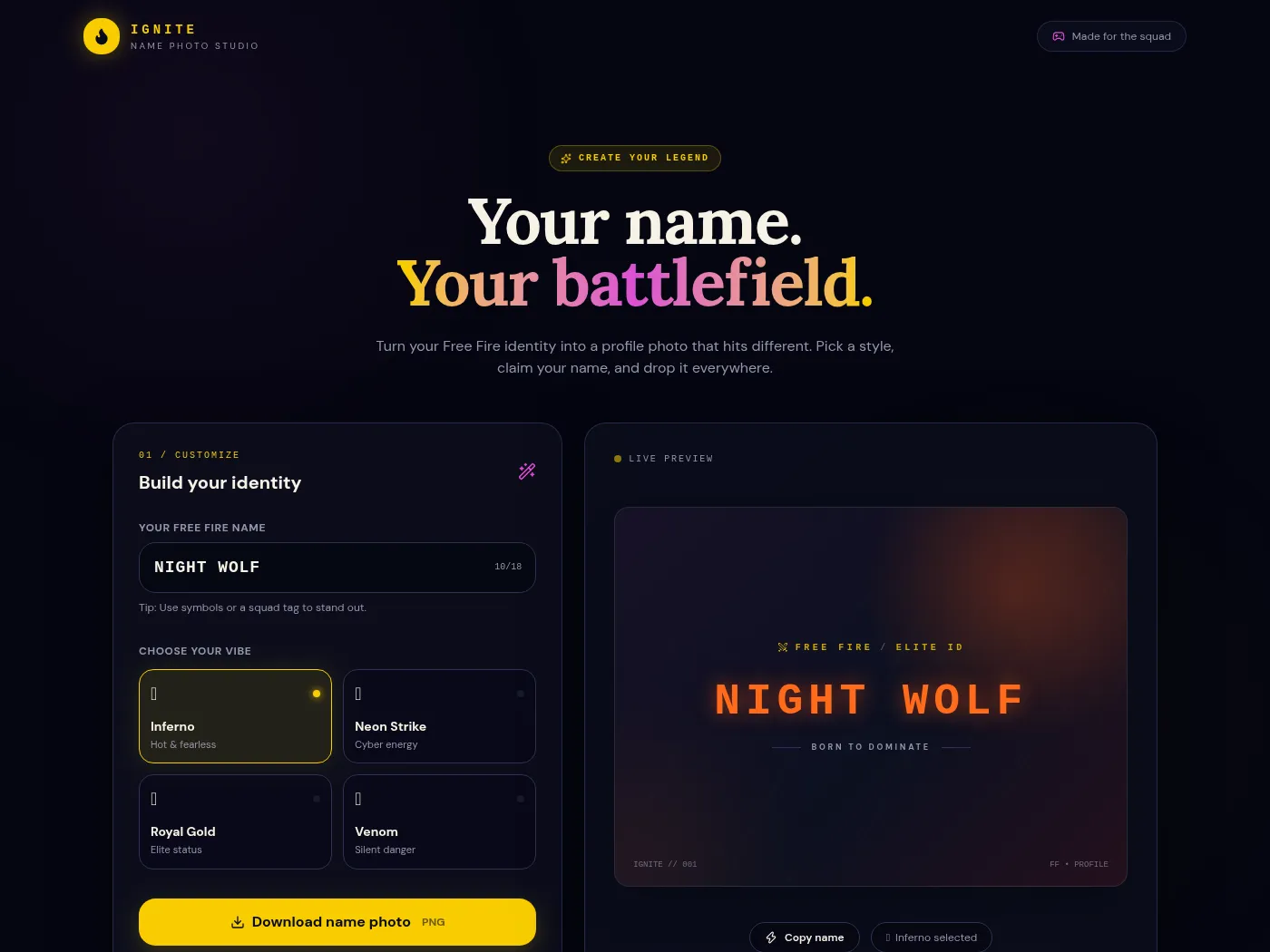Free Fire Name Photos