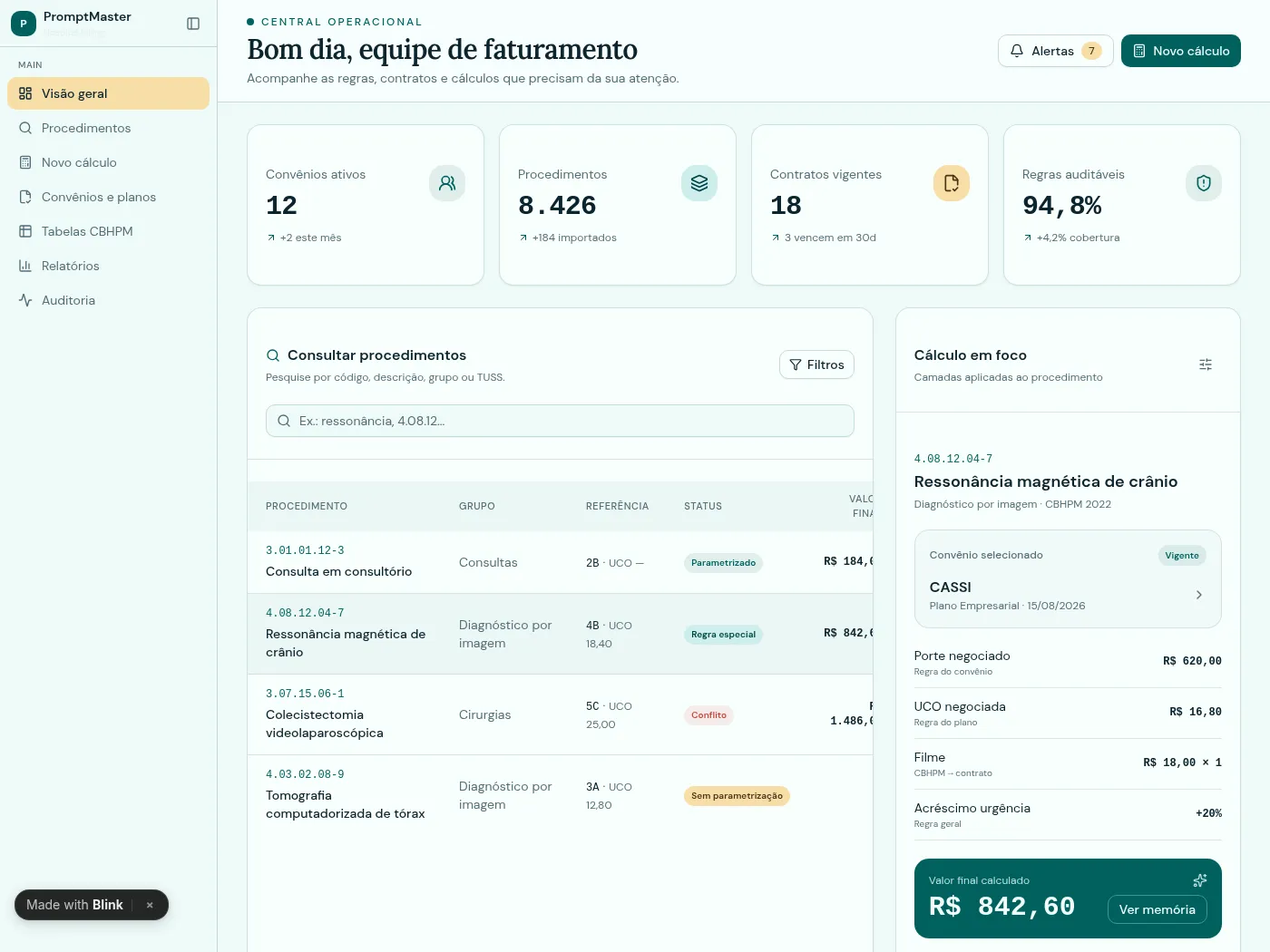 PromptMaster Hospital Billing