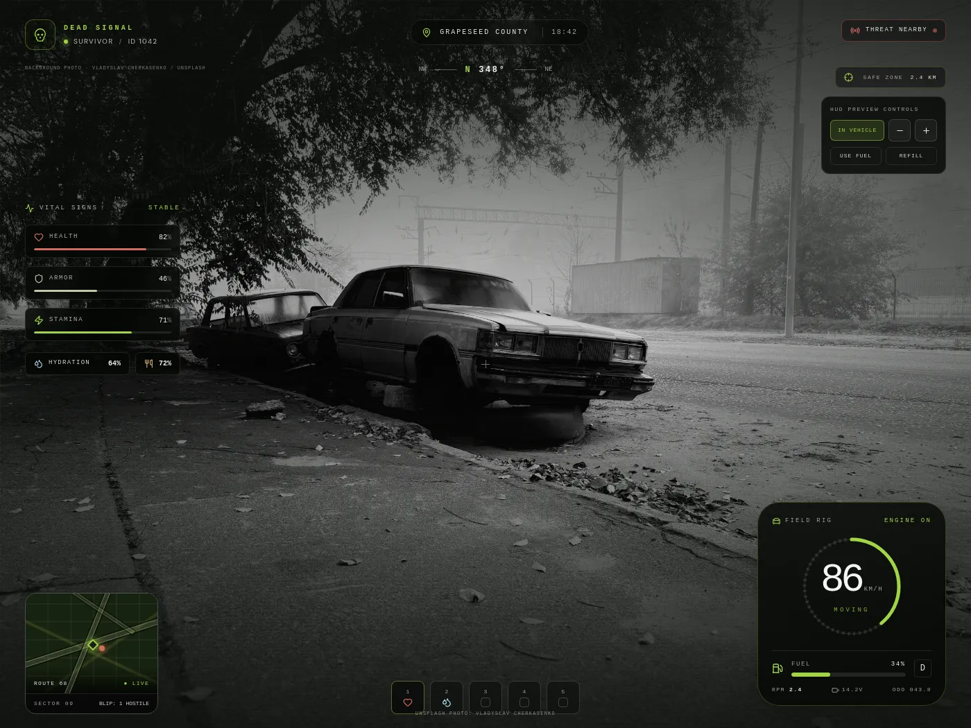 Zombie HUD & Car Speedo