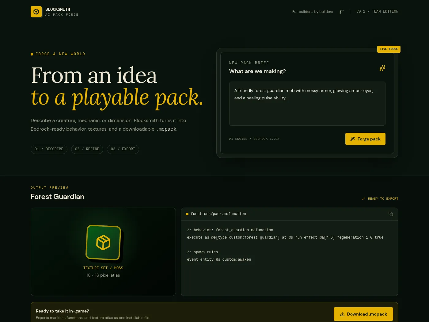 MineMod AI Pack Generator