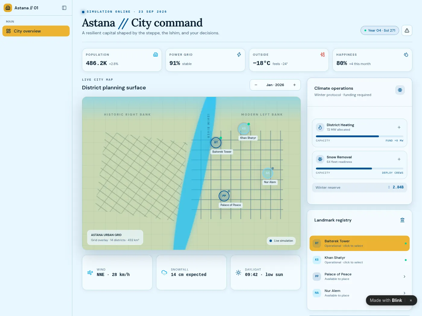 Astana City Simulator