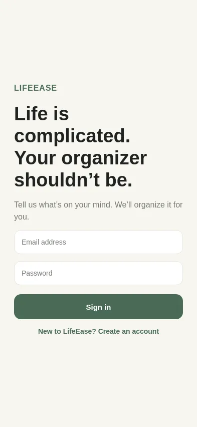 LifeEase AI Organizer