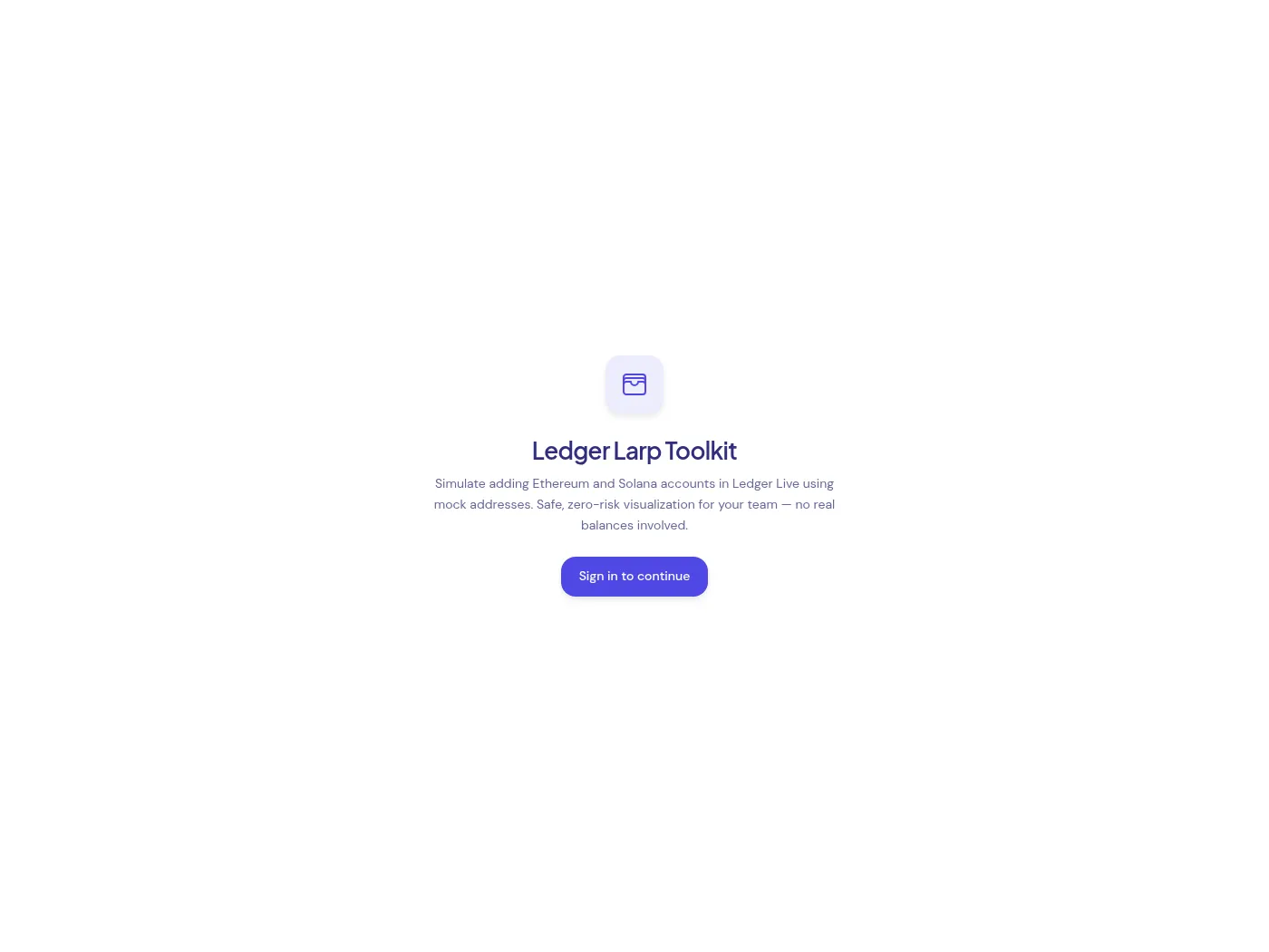 Ledger Larp Toolkit