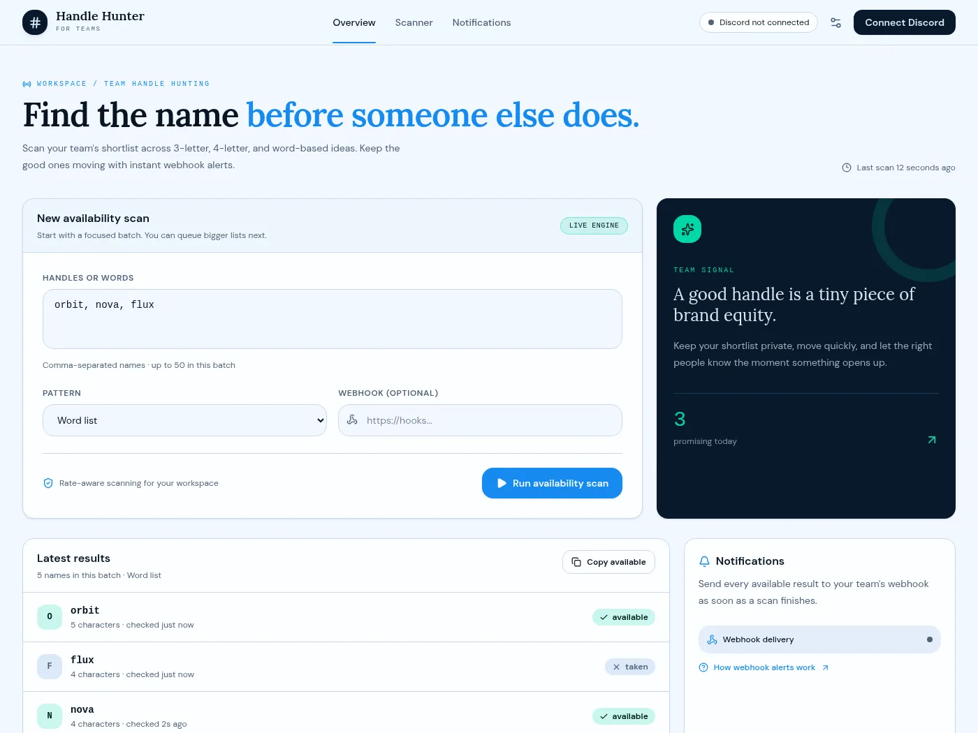 Discord Handle Hunter