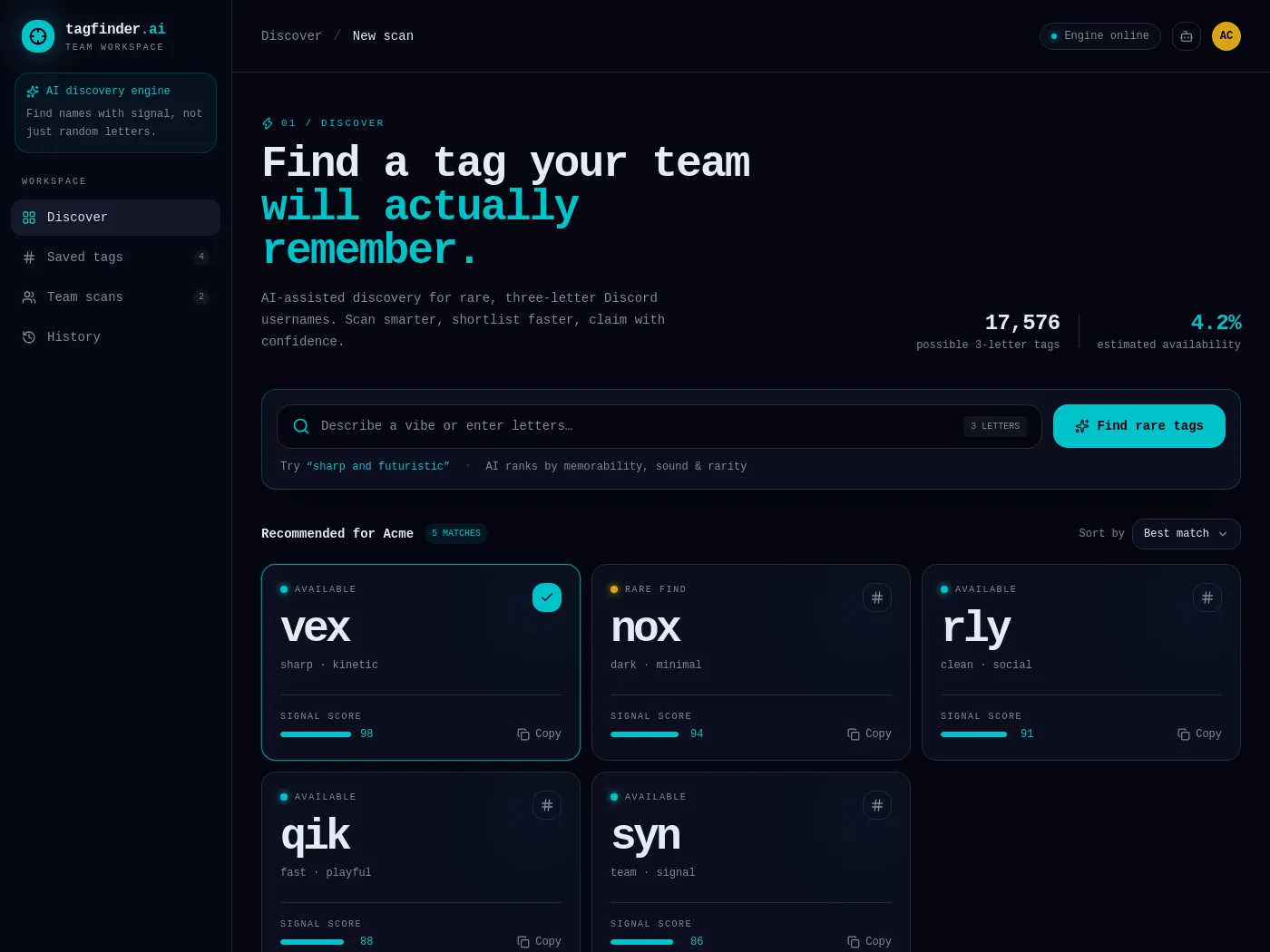 Discord Tag Finder AI