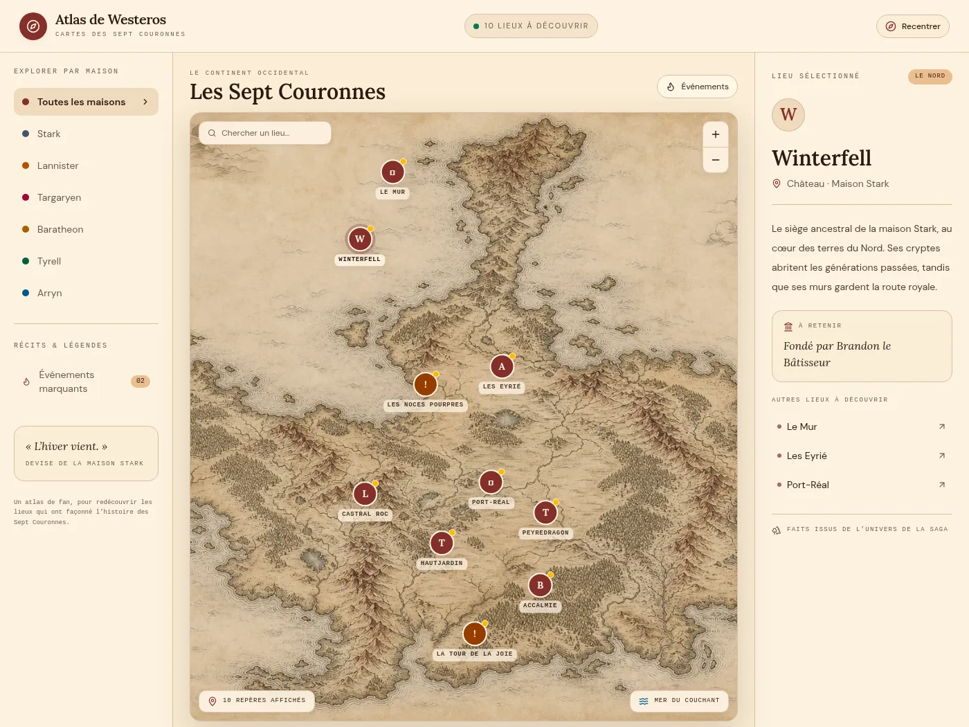 Westeros Map Explorer