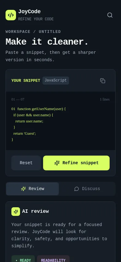JoyCode Refine Mobile