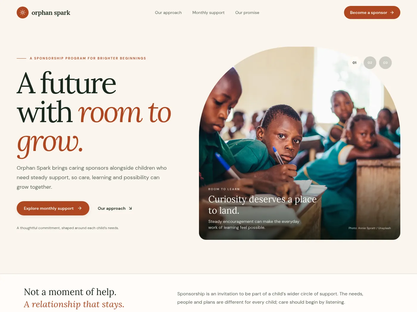 Orphan Spark Sponsor Site