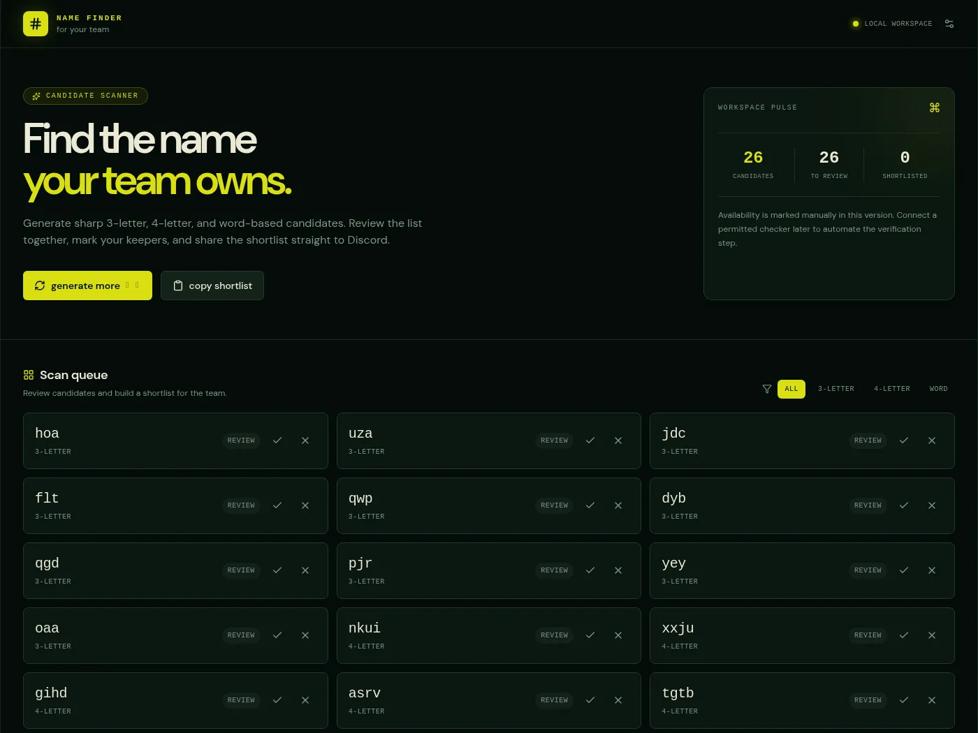 Discord Name Finder