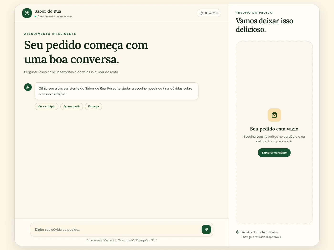 Smart Restaurant Chatflow
