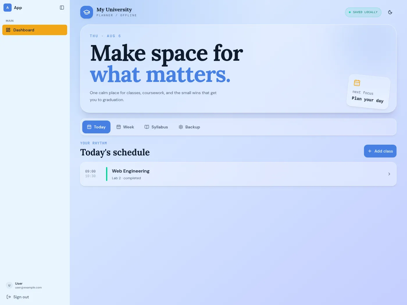 My University Planner