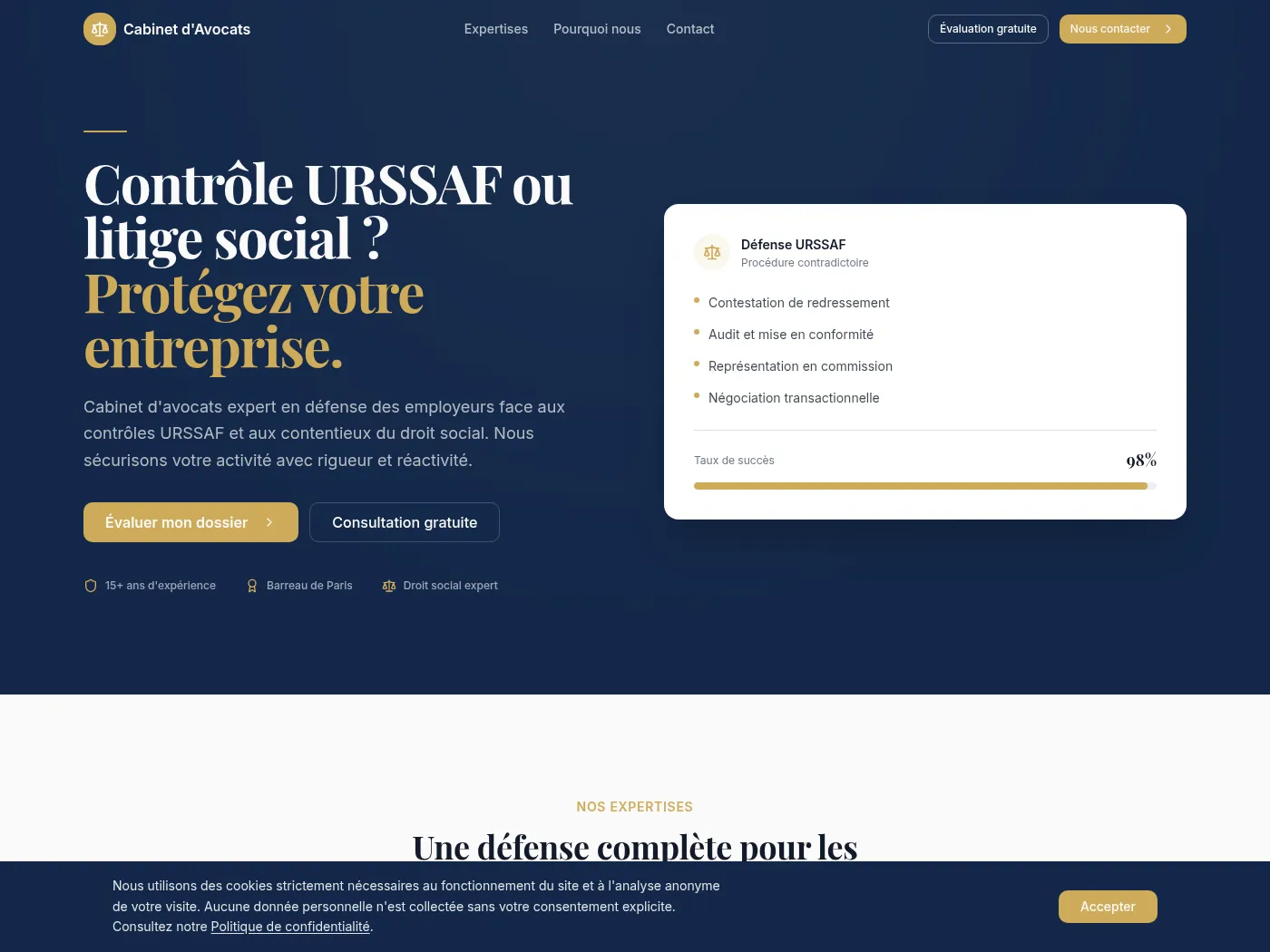 Cabinet URSSAF Landing Page