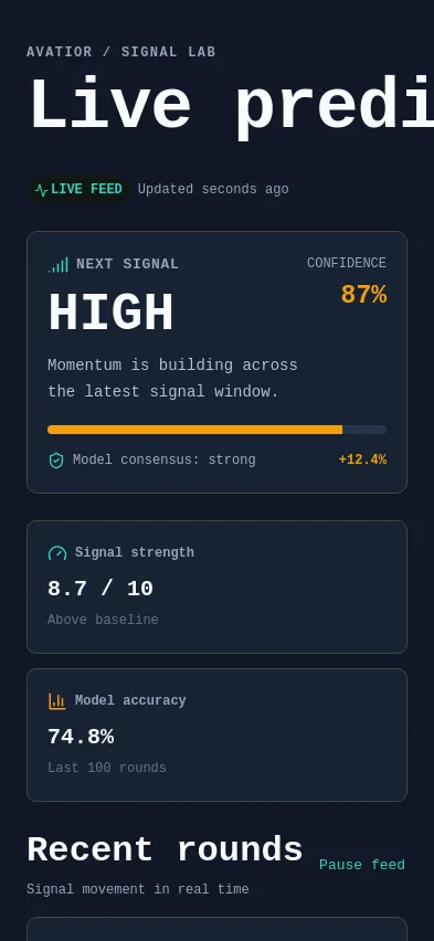 Avatior Signal Predictor