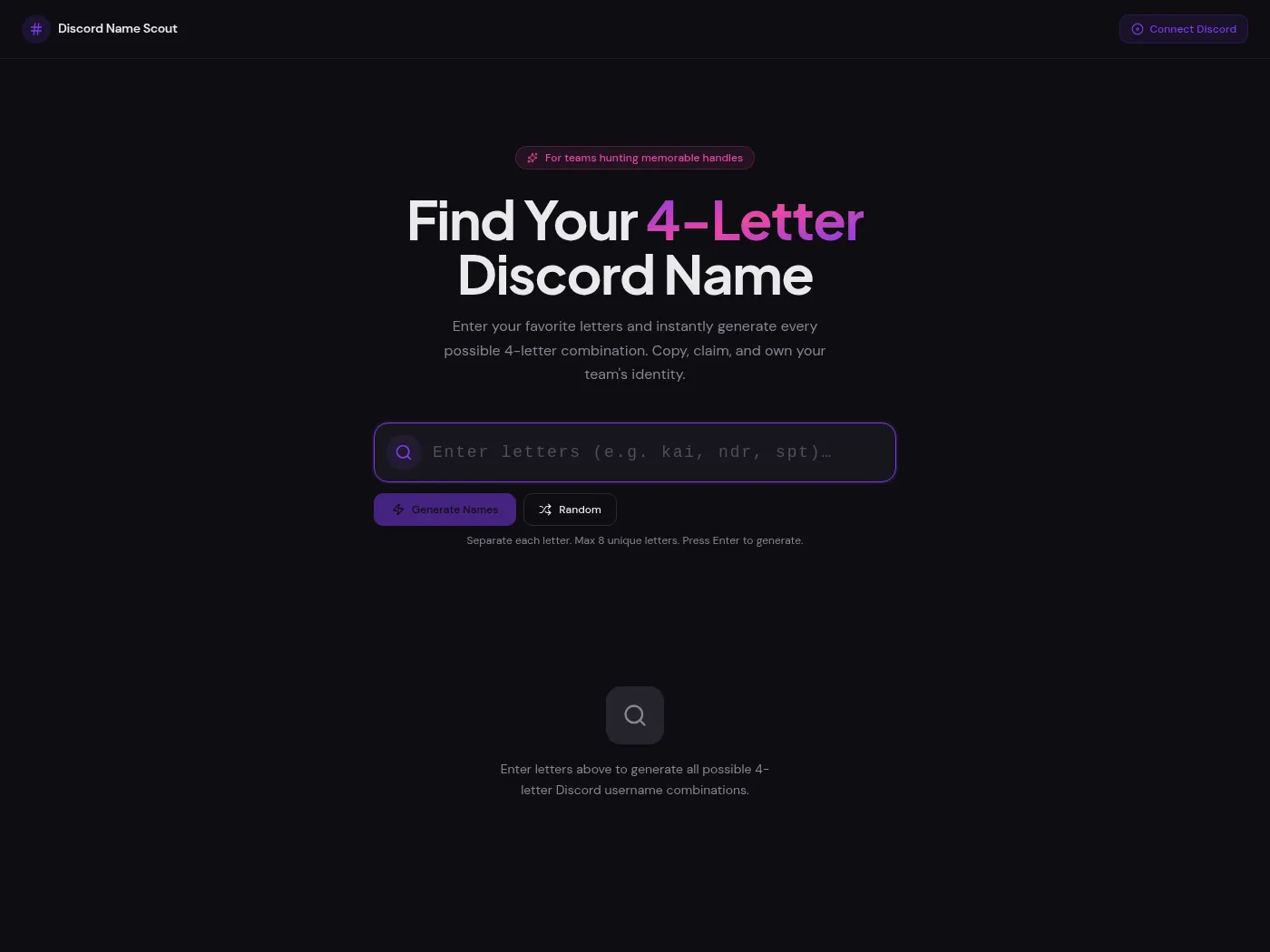 Discord Name Scout
