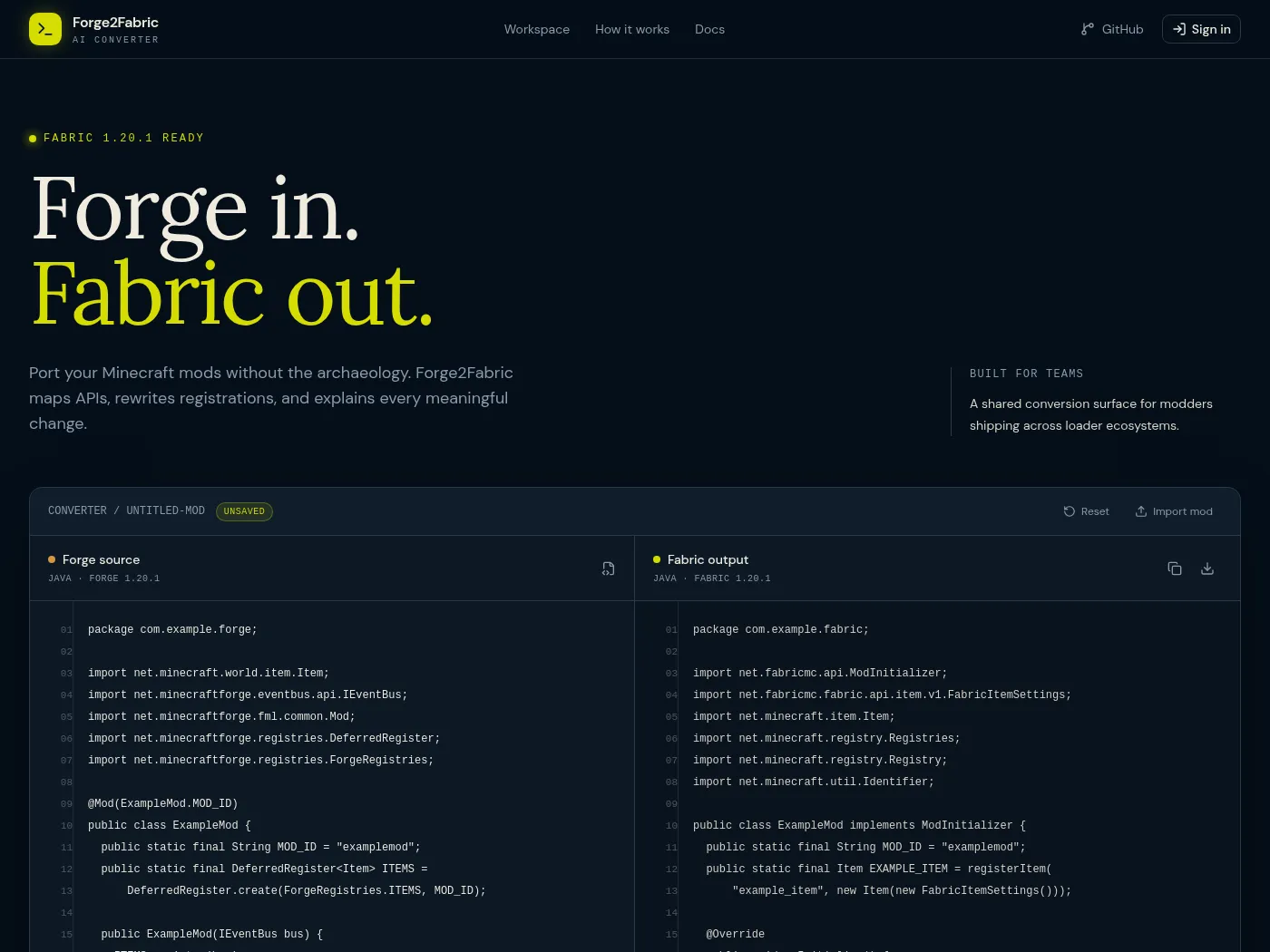 Forge2Fabric AI Converter
