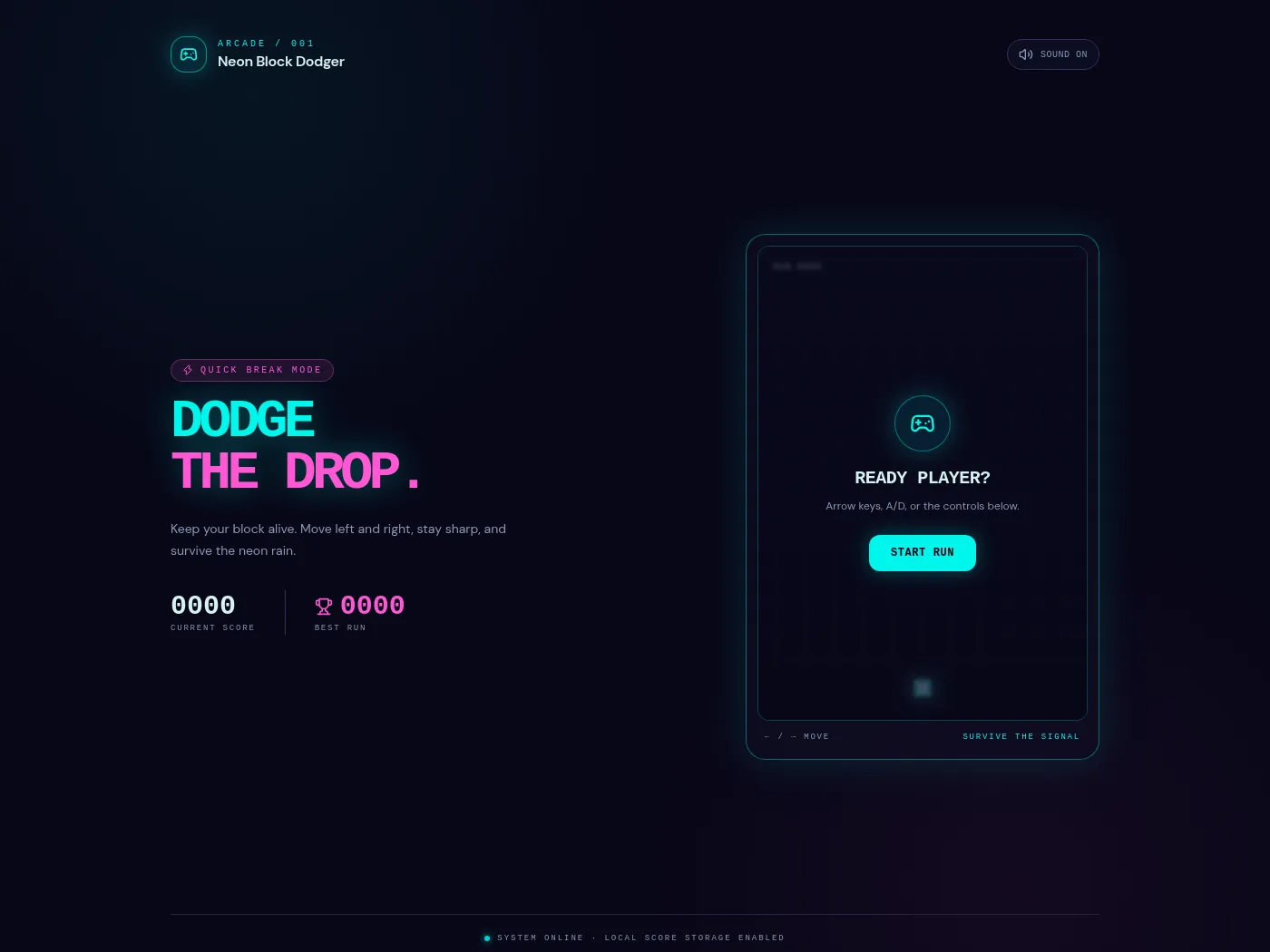 Neon Block Dodger