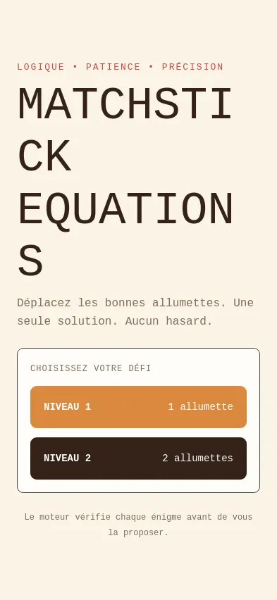 Matchstick Equation Master