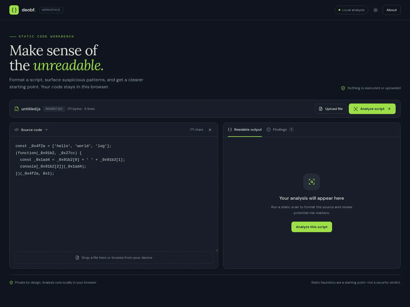 Deobf Analyzer