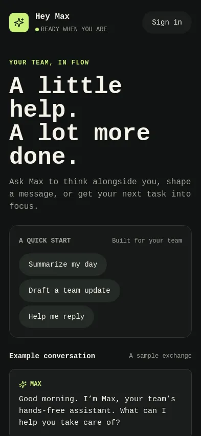 Hey Max Assistant