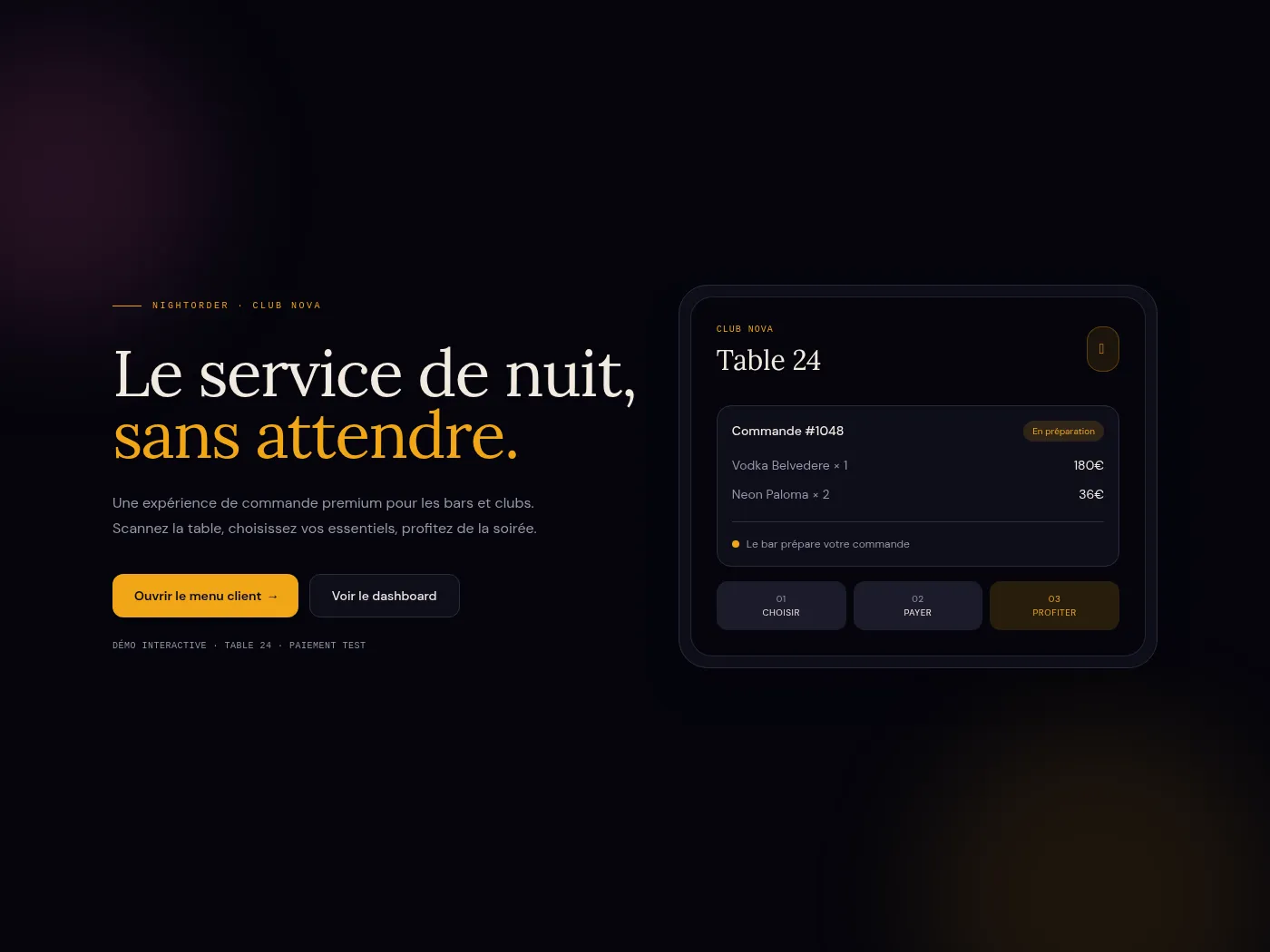 NightOrder SaaS Platform